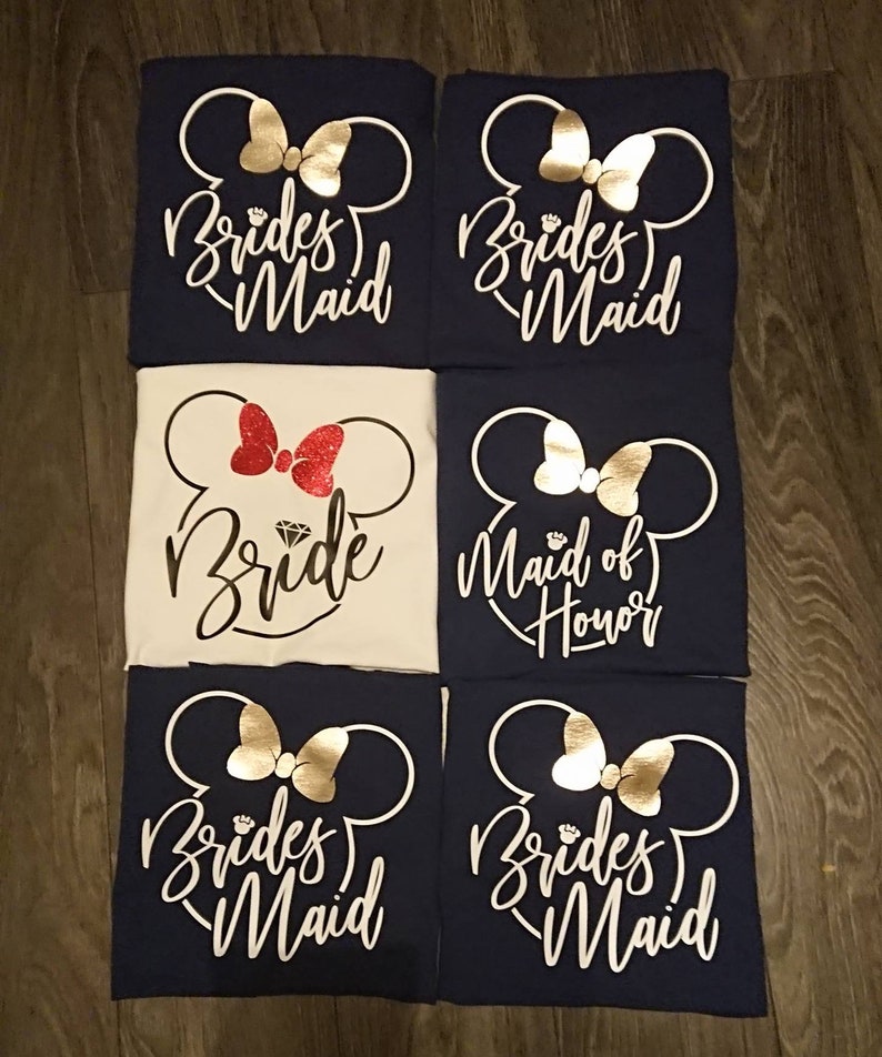Minnie Mouse Bride T-shirt Disney Bride Squad Shirts | Etsy