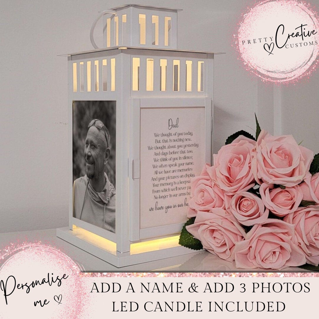 Memorial Photo Lantern, Isolation Gift, Remembrance Lantern, Memorial ...