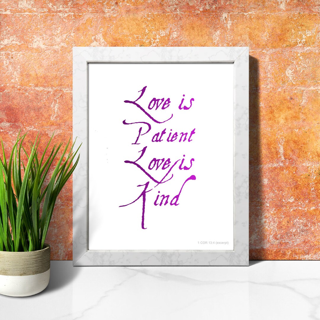 Love Is, Words of Wisdom, Wall Art, Religious Wall Art, Bible Verse ...