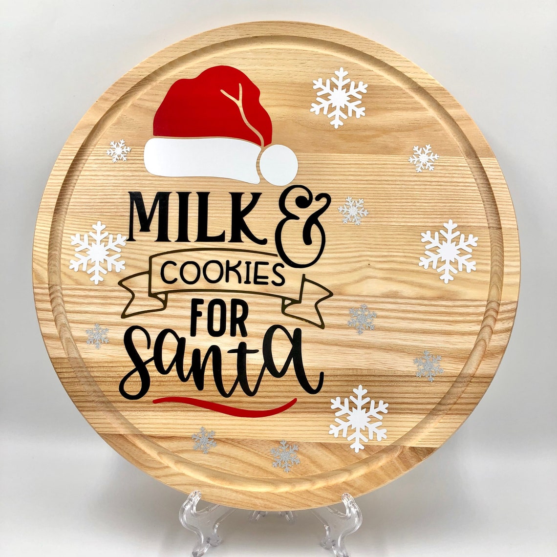Santa Milk and Cookie Wooden Tray. Christmas Decorations - Etsy