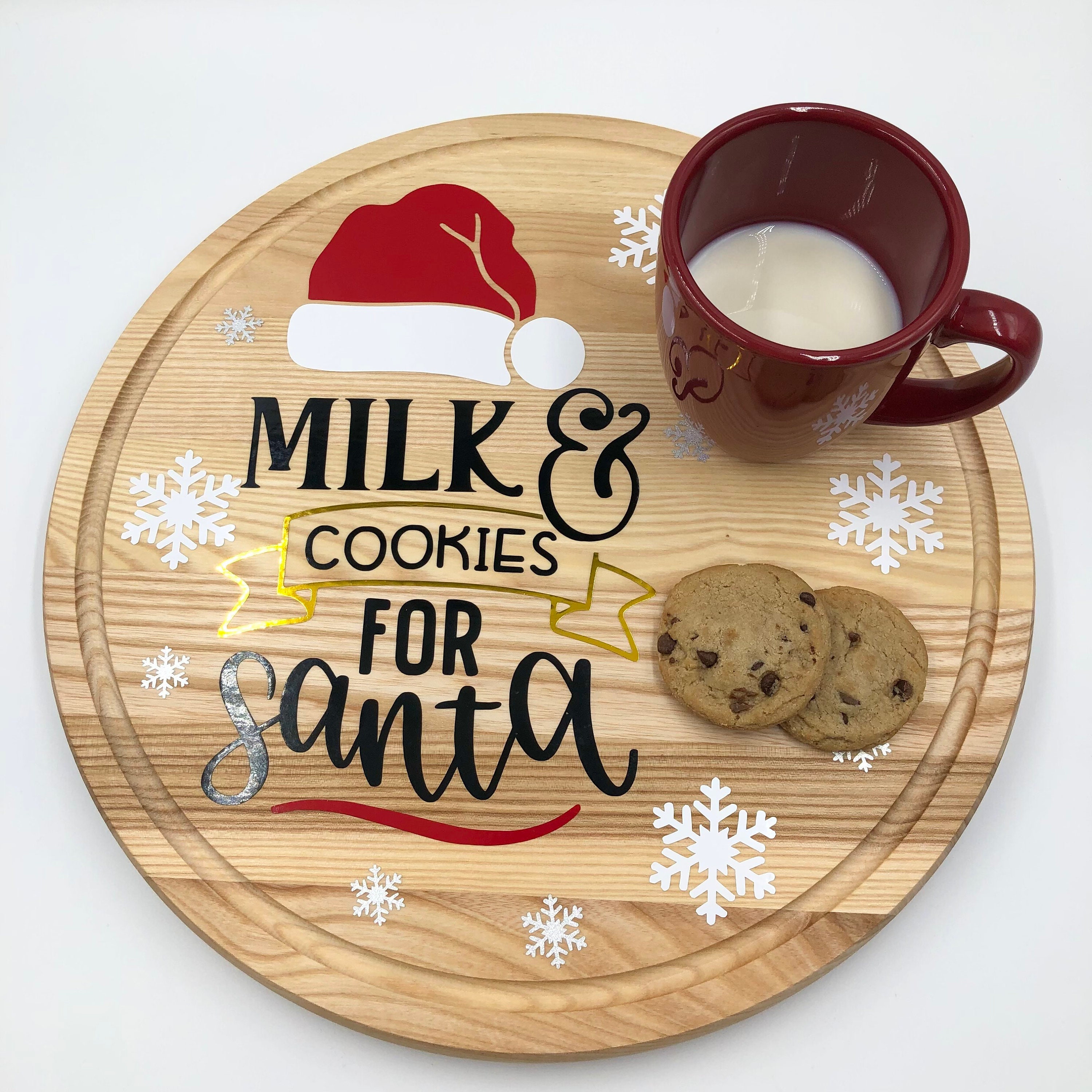 Santa Milk and Cookie Wooden Tray. Christmas Decorations - Etsy