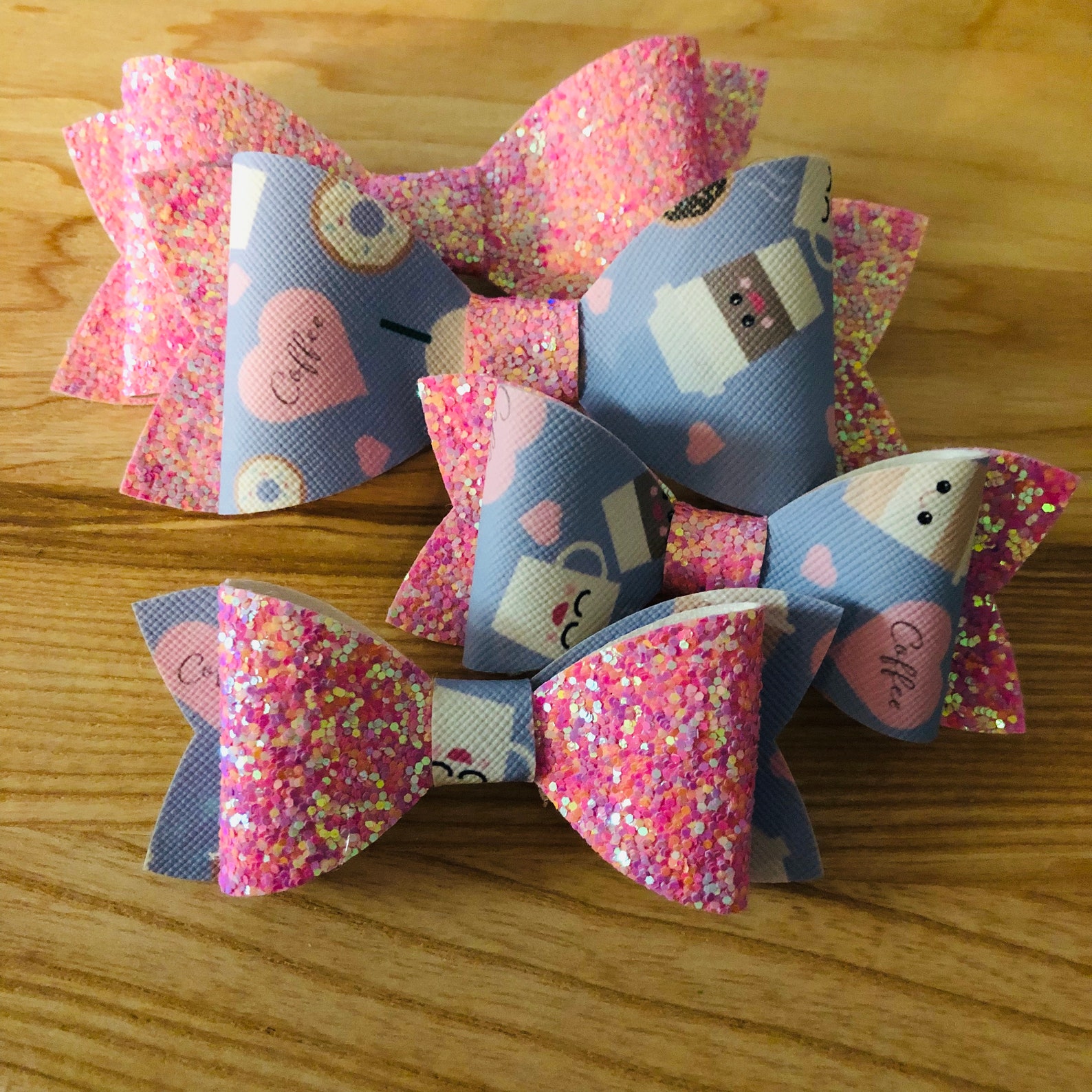 Faux Leather and Glitter Hair Bows - Etsy