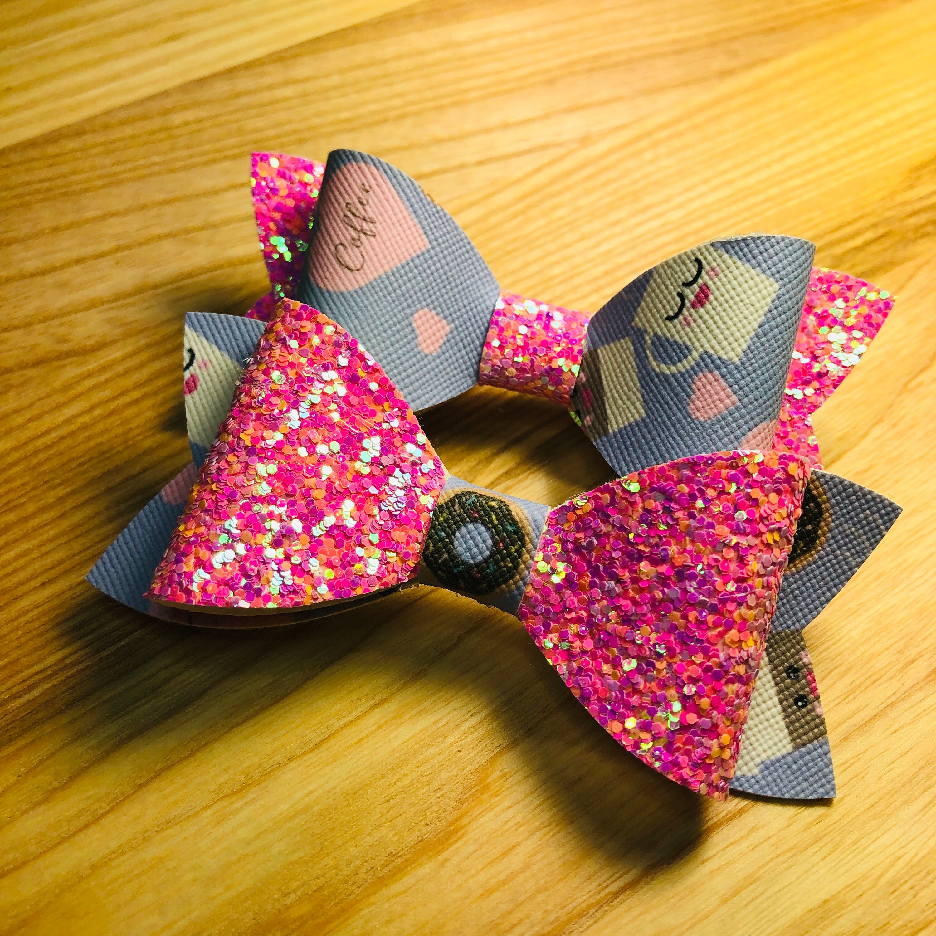 Faux Leather and Glitter Hair Bows - Etsy