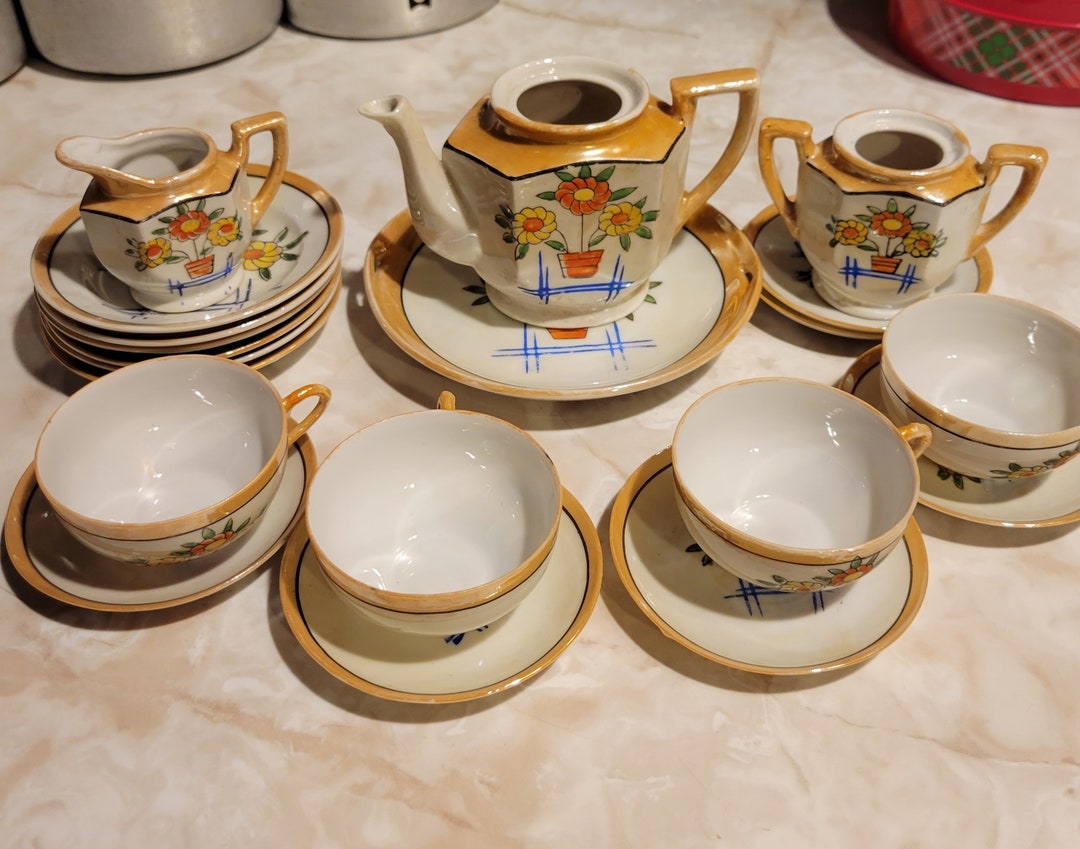 Vintage Miniature Tea Set - Etsy
