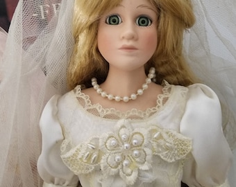 Genuine Fine Bisque Porcelain Bride Doll, Limited Edition, Bride ...