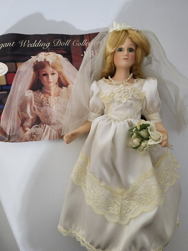 Vintage Porcelain Bride Doll - Etsy