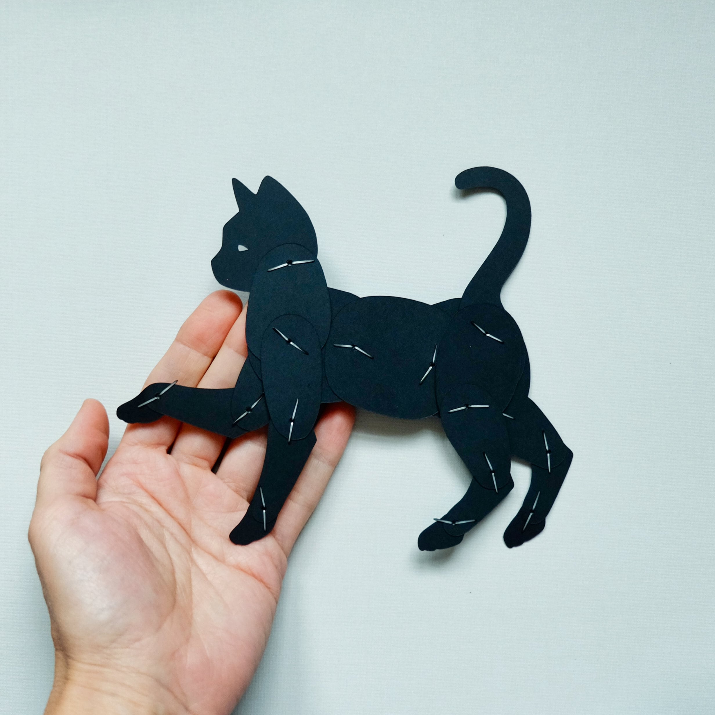 Black Cat Paper Puppet Articulated Doll - Etsy