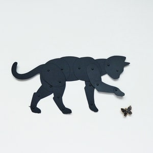 Black Cat Paper Puppet Articulated Doll - Etsy