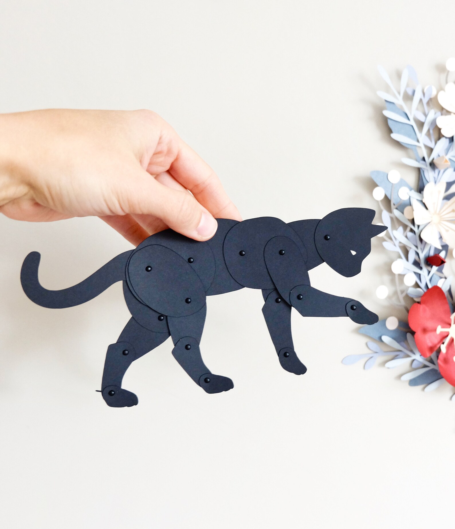 Black Cat Paper Puppet Articulated Doll - Etsy
