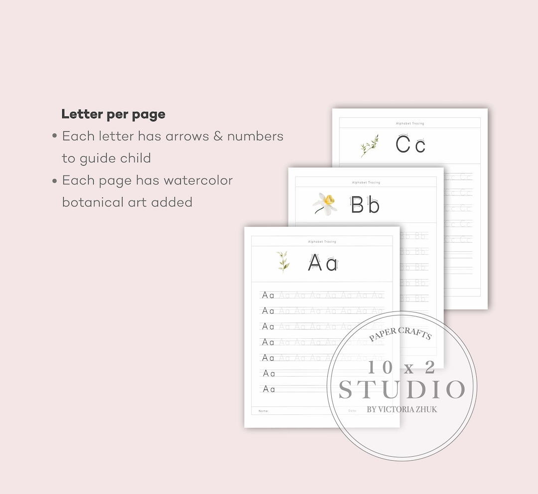 Alphabet Tracing Worksheet Pack - Etsy