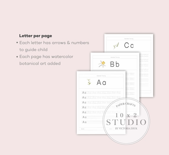 Alphabet Tracing Worksheet Pack - Etsy