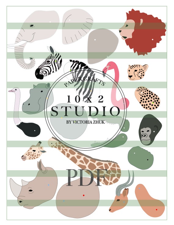 12 Safari Animals Paper Puppets. Printable. | Etsy