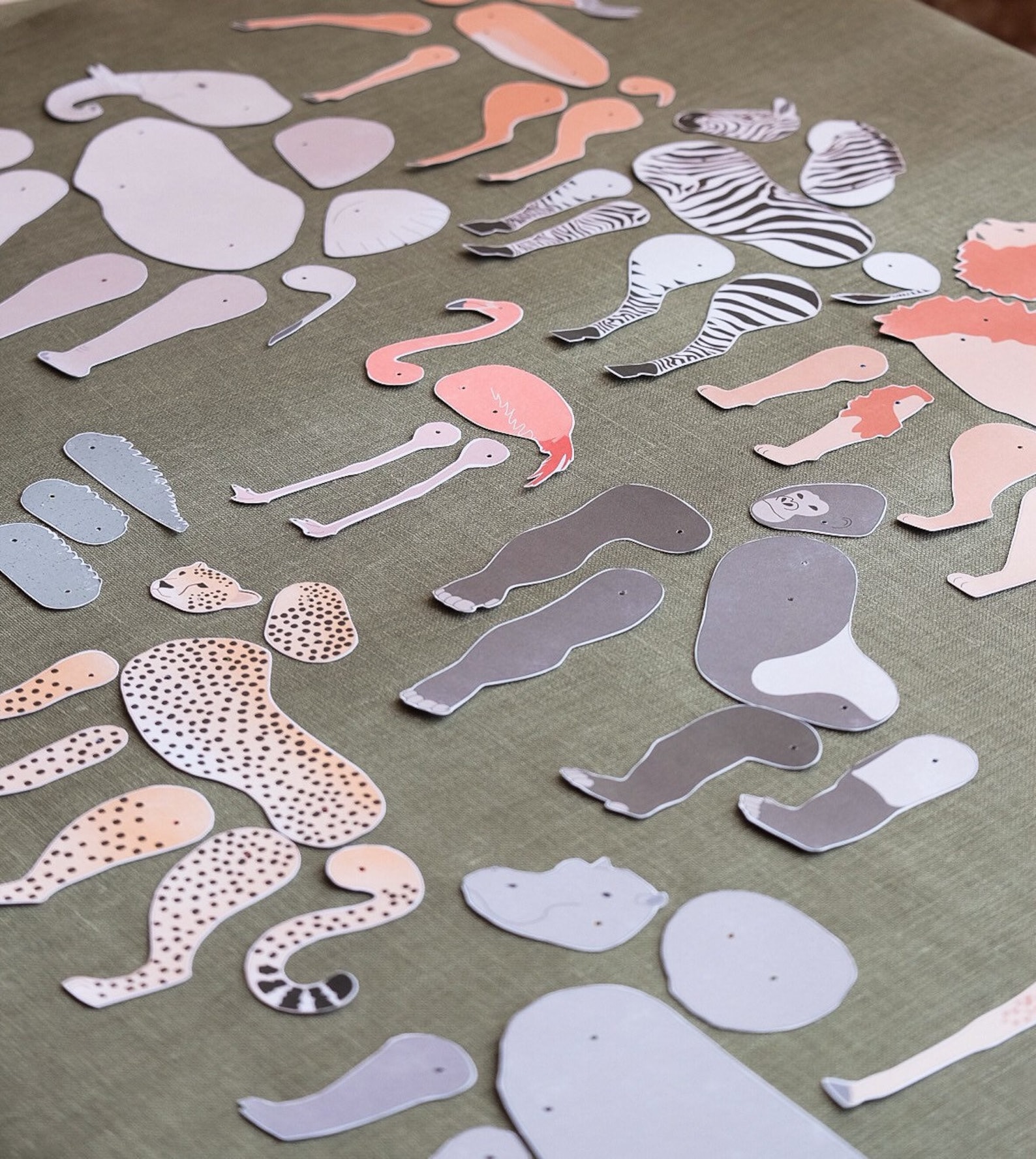 12 Safari Animals Paper Puppets. Printable. - Etsy
