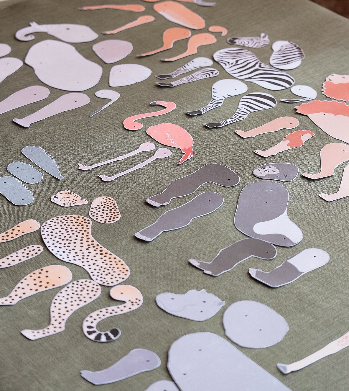 12 Safari Animals Paper Puppets. Printable. - Etsy