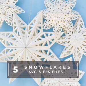 Snowflake/star Ornaments 5 Designs SVG EPS - Cricut Project - Etsy