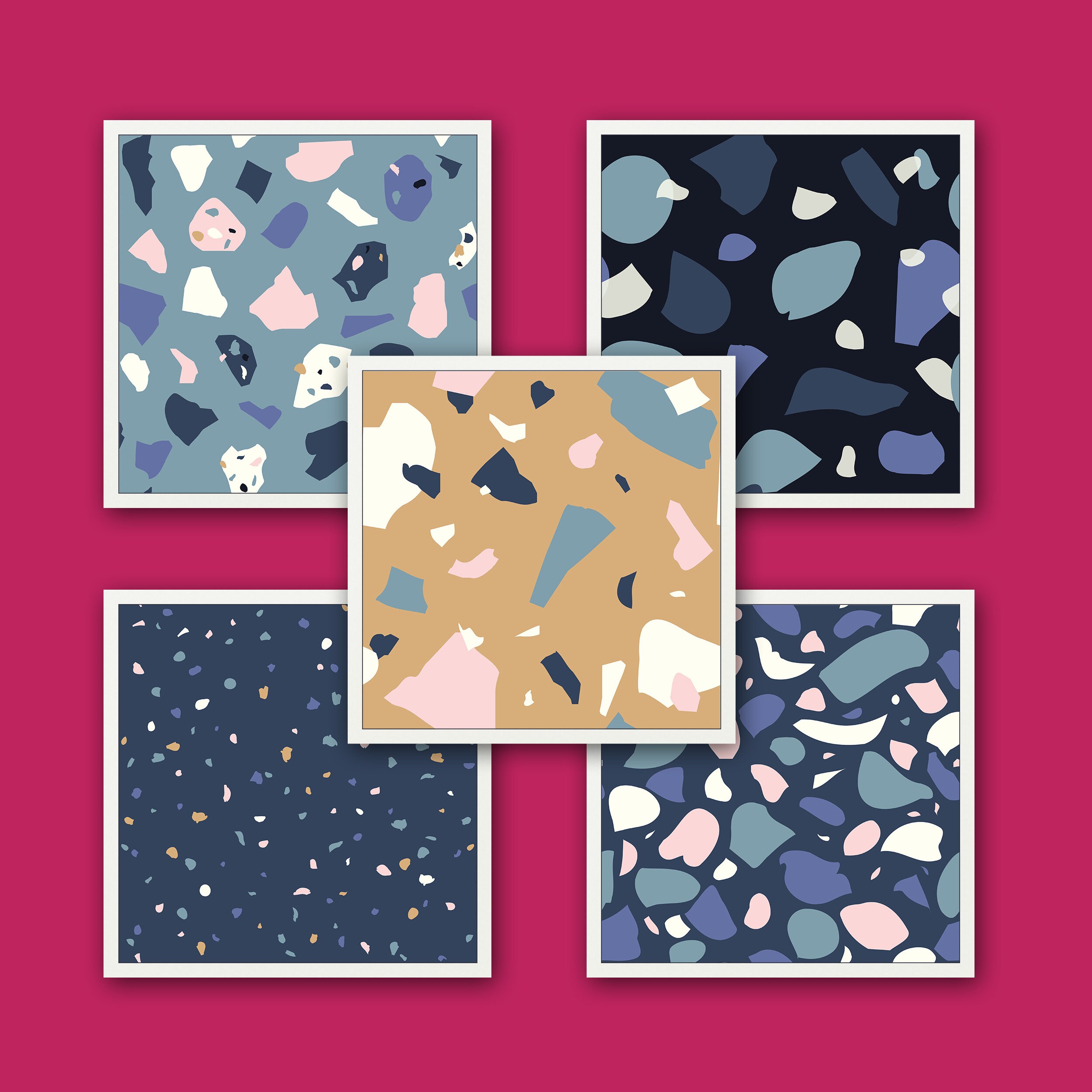 TERRAZZO Digital Paper Pack Abstract Tiles Seamless Pattern Clipart ...
