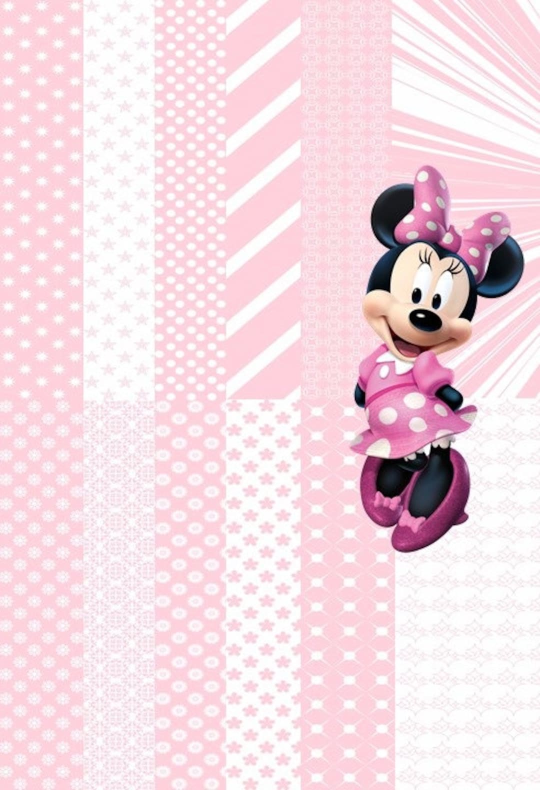Printable Digital Paper Minnie Mouse Pink Backgrounds Clipart Pack - Etsy