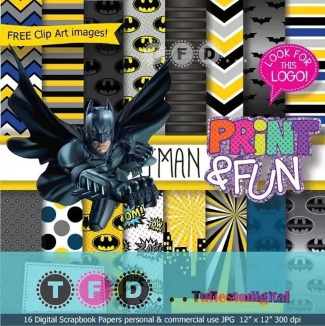 Batman Digital Paper Backgrounds Clipart Pack - Etsy