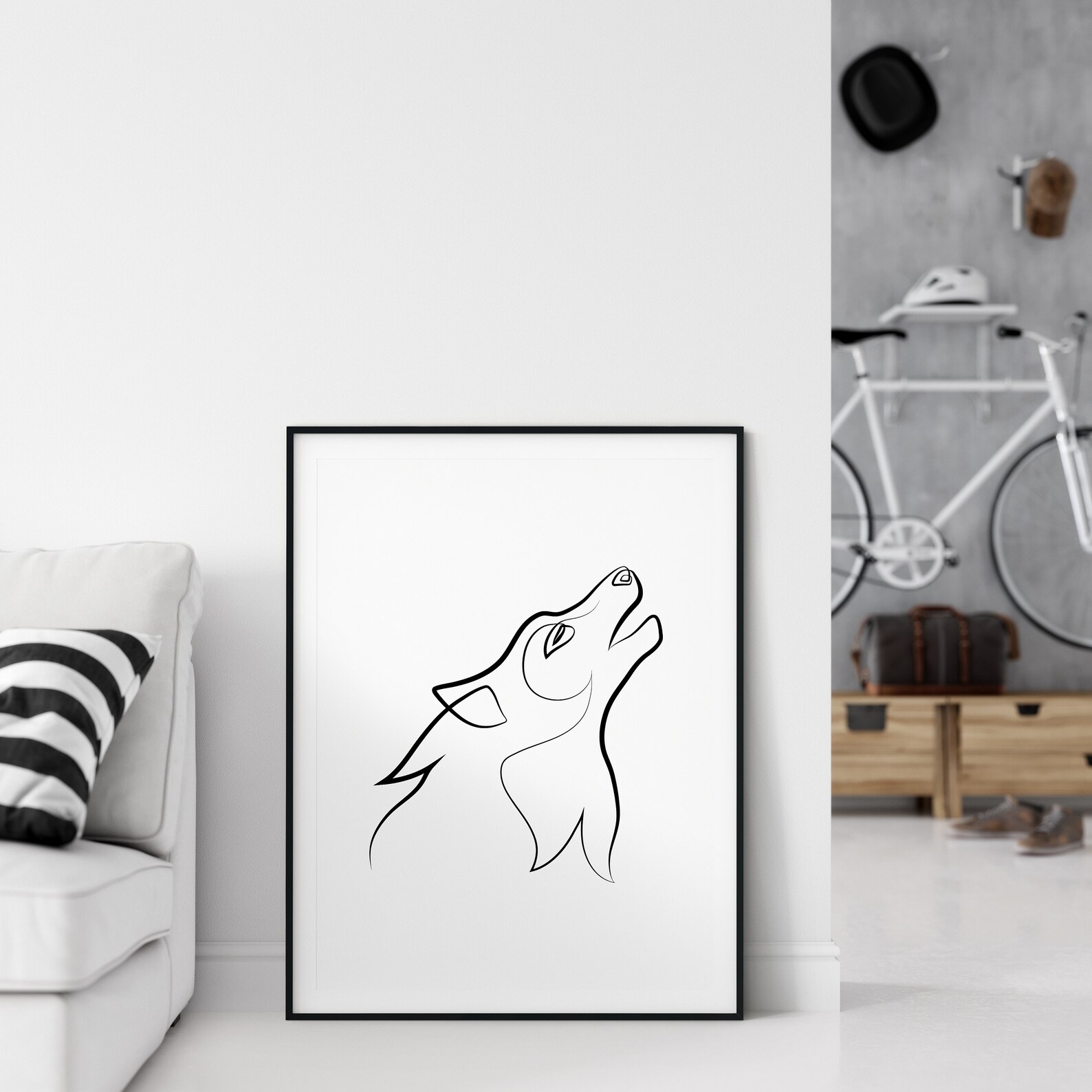 Wolf One Line Art Wolf Tattoo Art Minimalist Line Art Abstract Line Art ...
