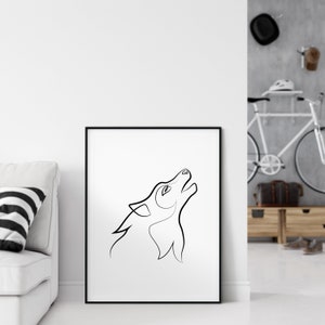 Wolf One Line Art | Wolf Tattoo Art | Minimalist Line Art | Abstract ...