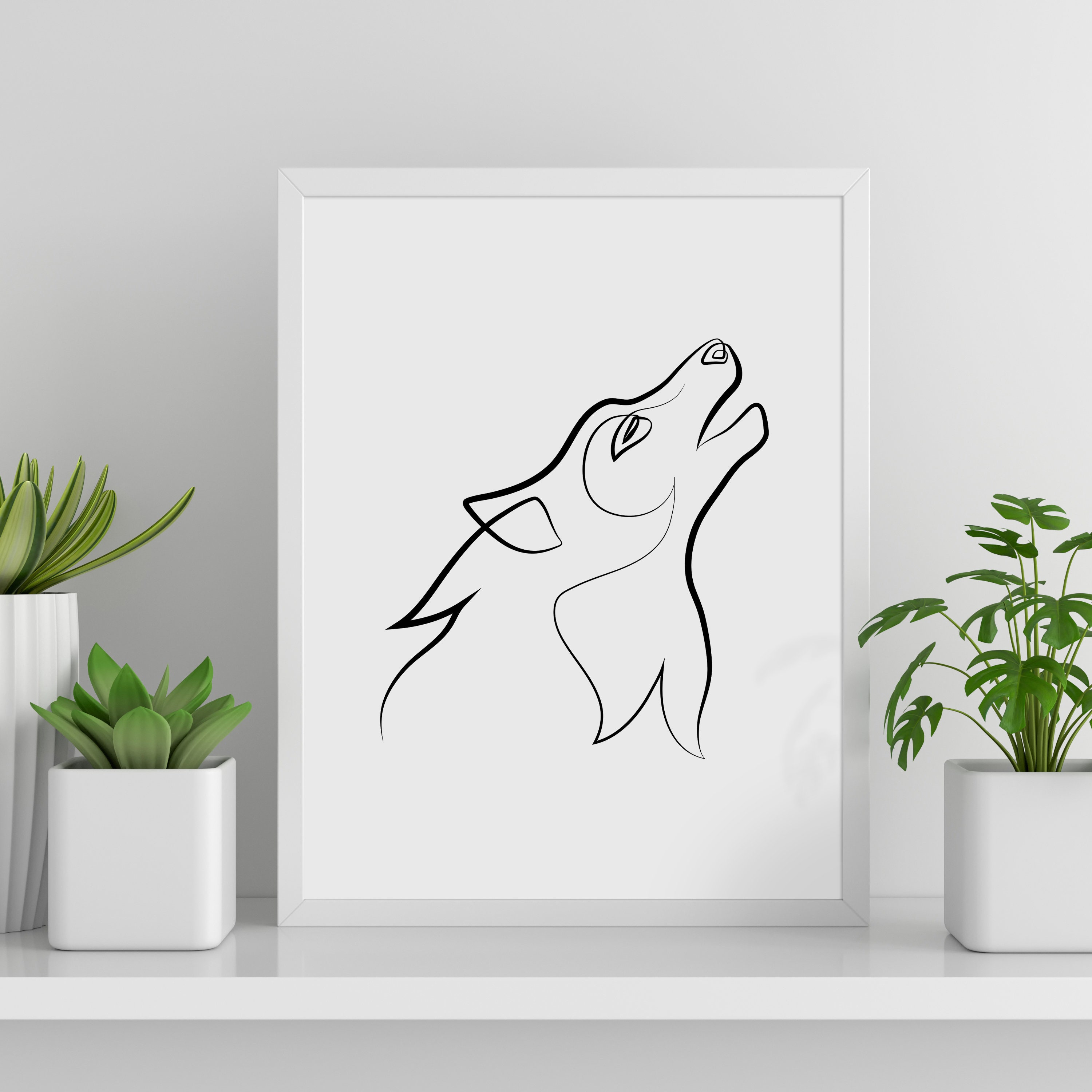 Wolf One Line Art Wolf Tattoo Art Minimalist Line Art Abstract Line Art ...