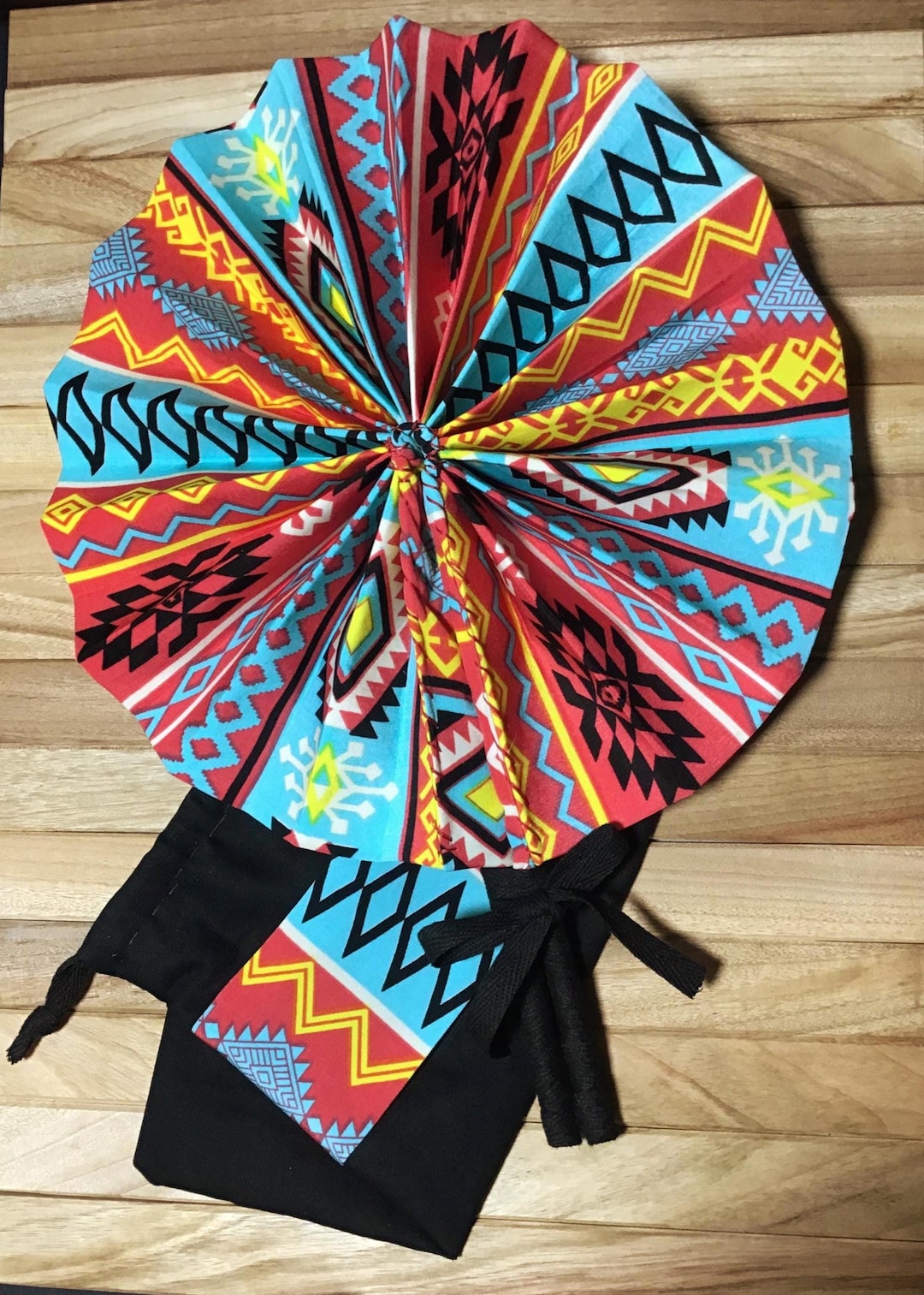 Aztec Inspired, 90s Print Folding Hand Fan (indigenous Peoples ...
