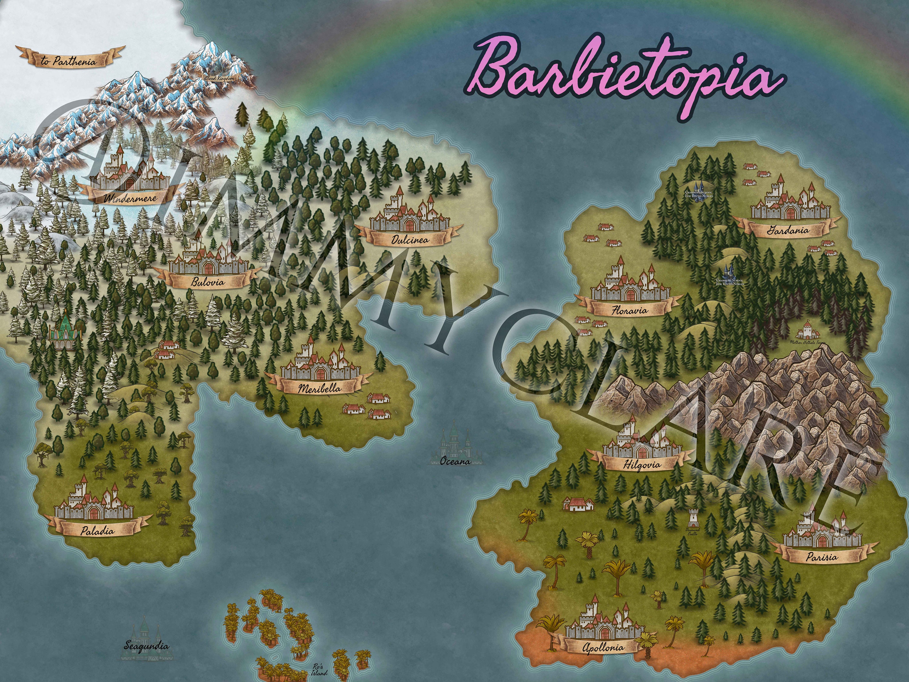 Barbietopia Dnd Worldmap - Etsy