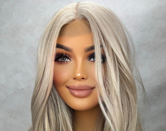 Rio Wavy 30 Inch Light COOL Tone Ash Blonde Wig No Ombré Womens Long ...