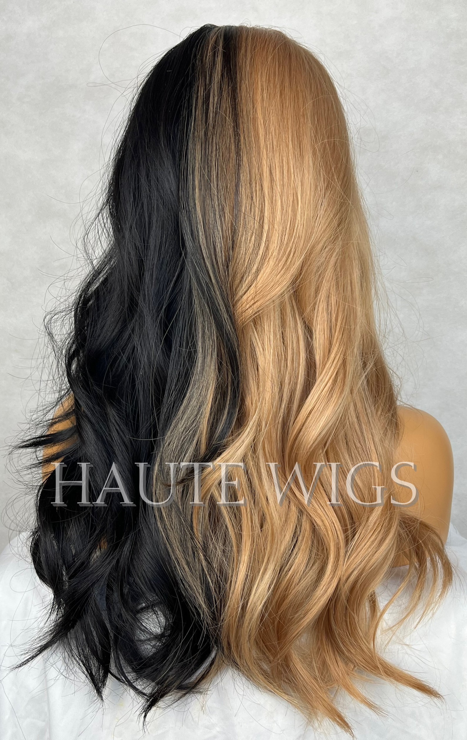 Rockstar 20 Inch Half Black & Blonde Wig Unisex Hair Fringe - Etsy