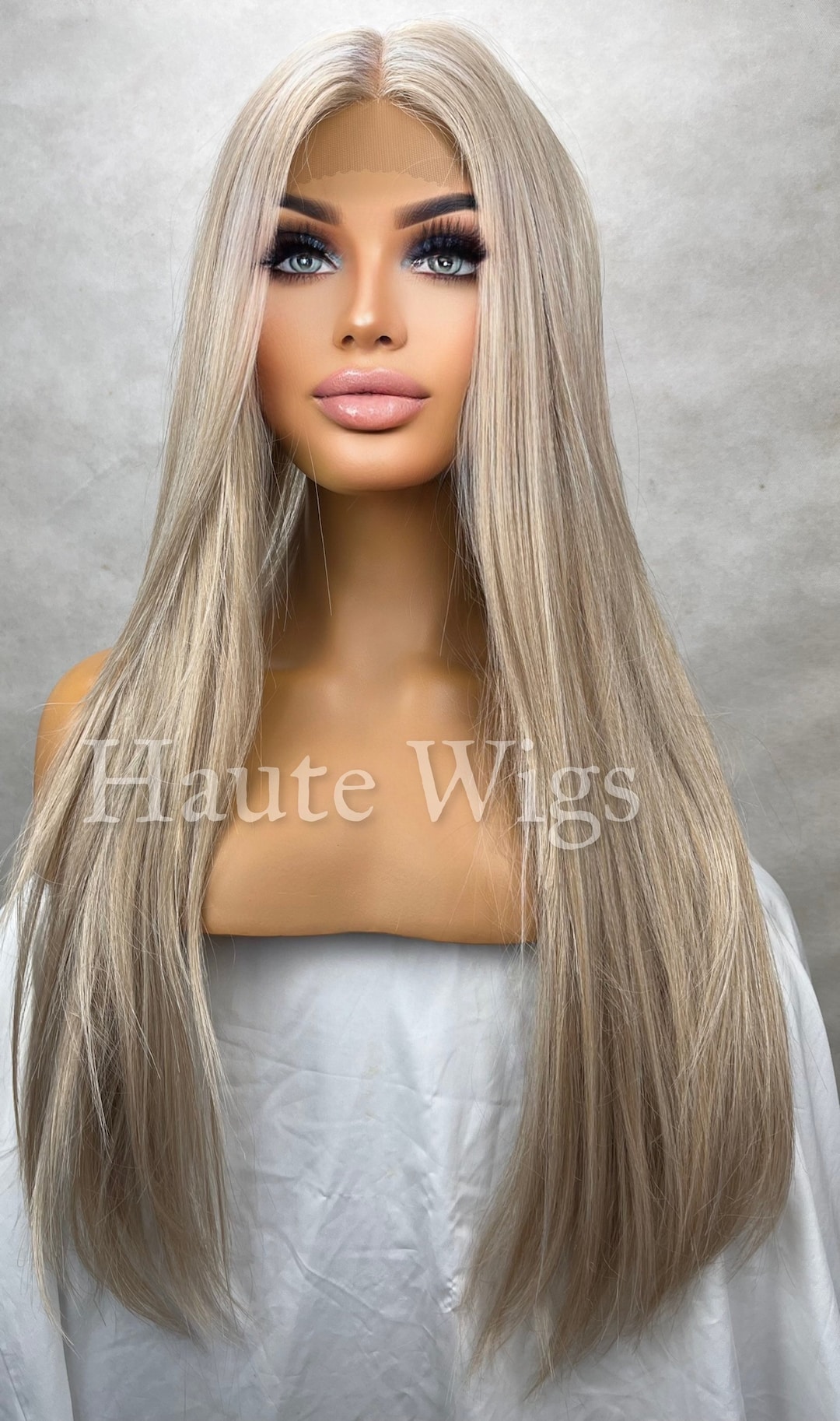 Coco - 30 Inch or 40 Light COOL Tone Ash Blonde Wig No Ombré Womens ...