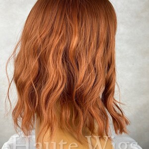 Rusty Copper Ginger 14 Inch Bright Wig RARE Bangs Fringe Wig No Lace ...