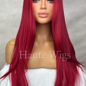 Cherry Sucker - 26 Inch Bright Red Wig Long Straight Womens Wig Human ...
