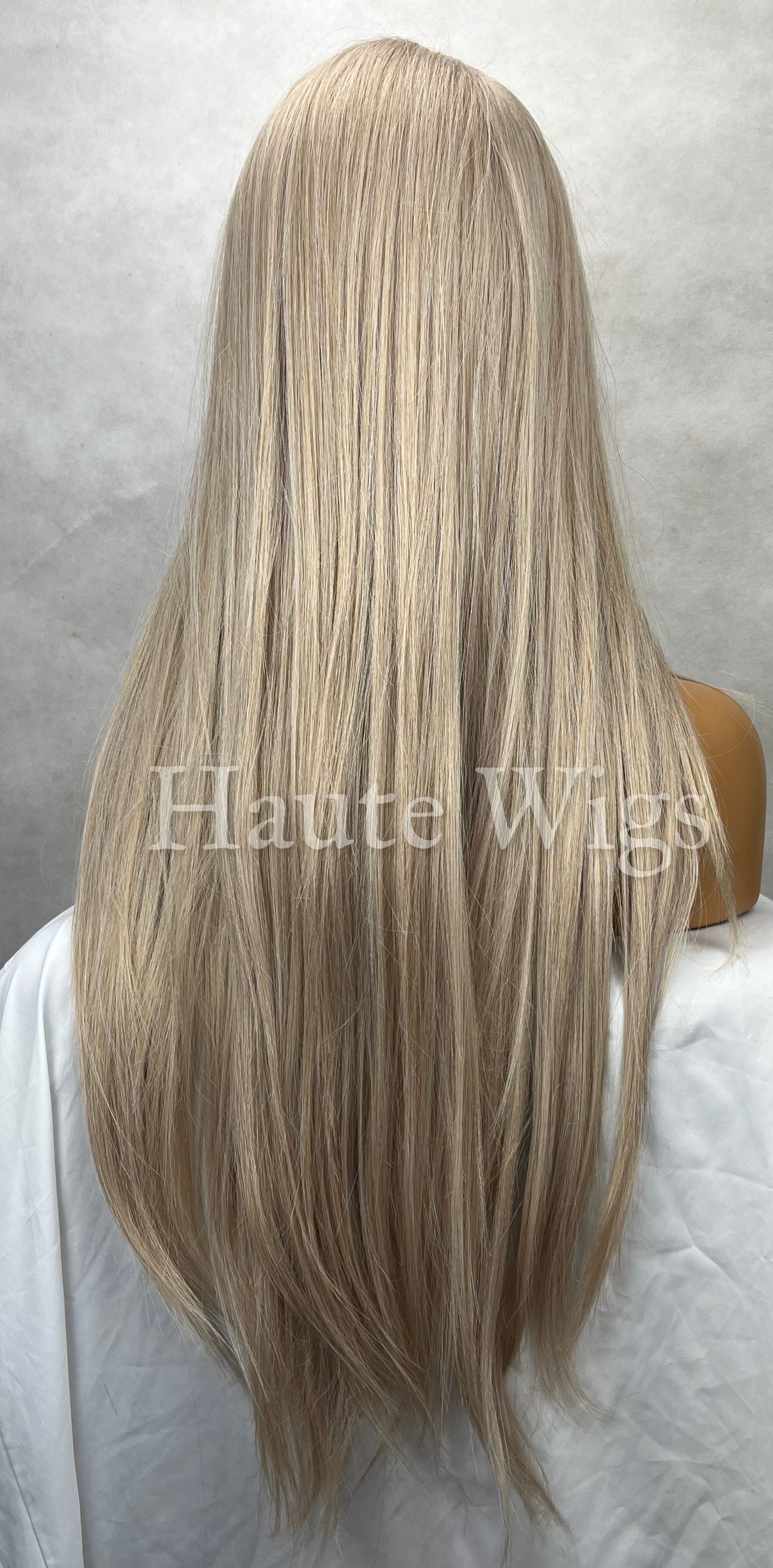 Coco - 30 Inch or 40 Light COOL Tone Ash Blonde Wig No Ombré Womens Long Wig Lace Front ...