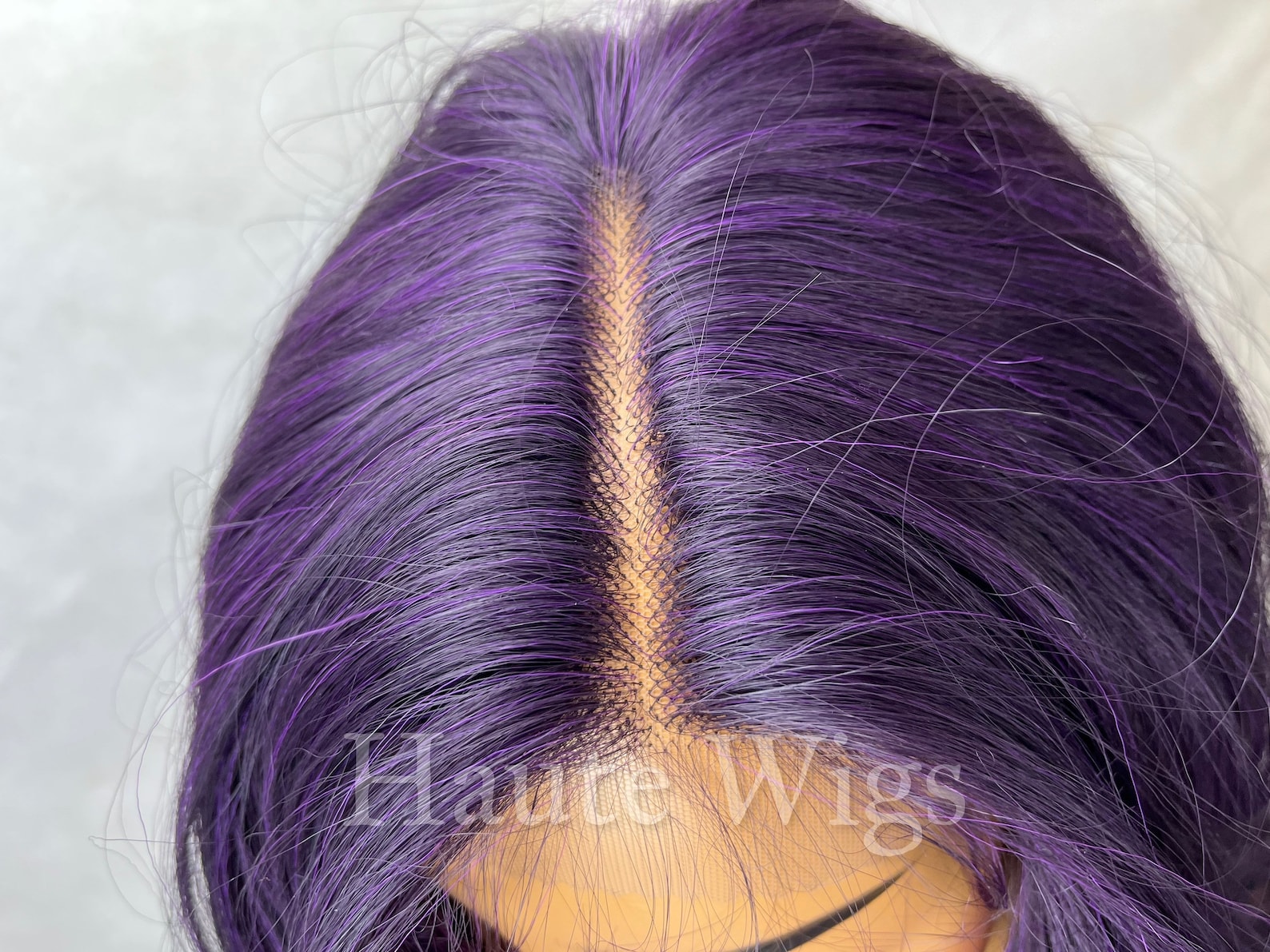 Distinctive - Dark Purple Deep Violet Wig Long Wavy T Parting HD Lace ...