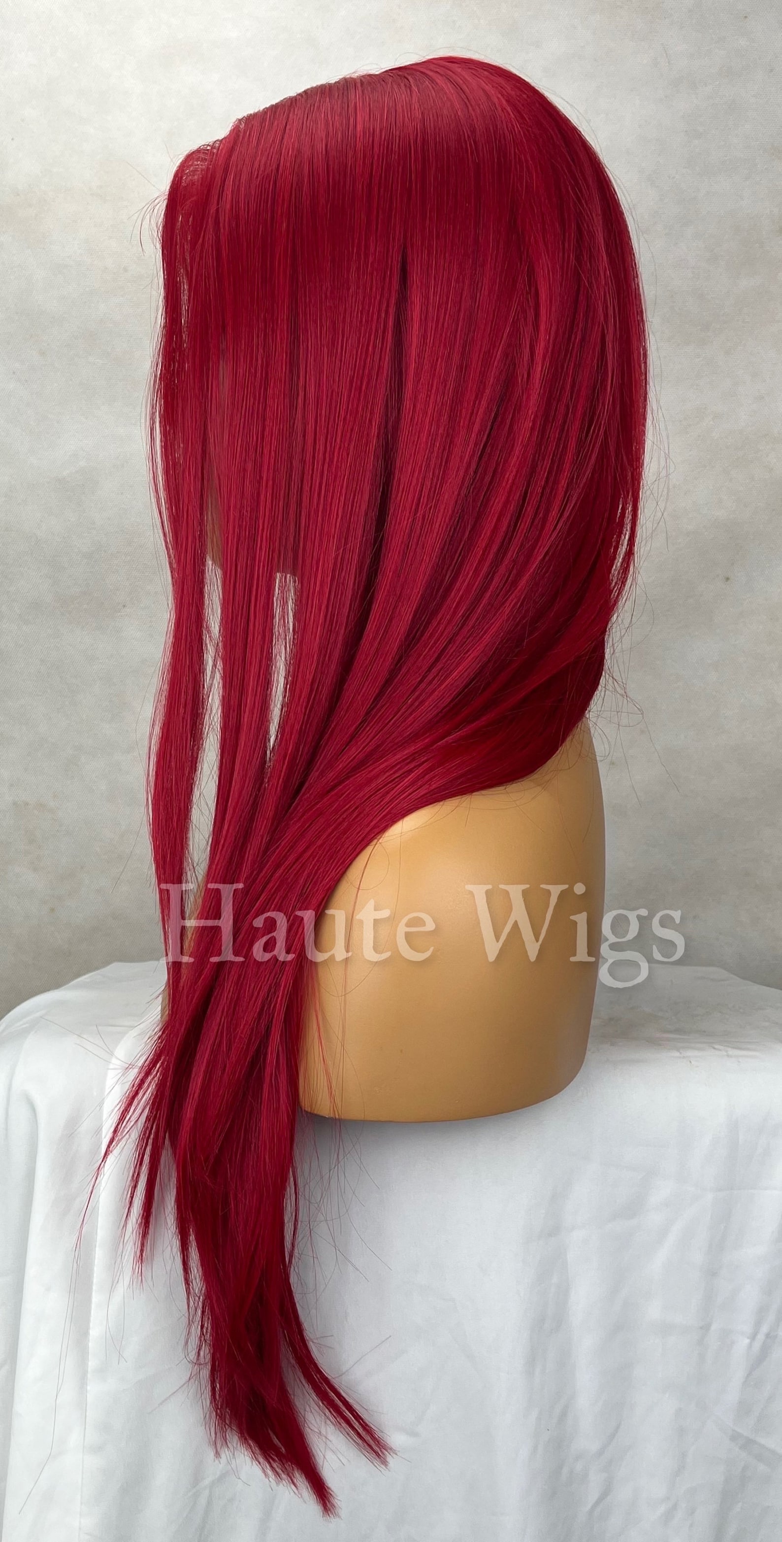Cherry Sucker - 26 Inch Bright Red Wig Long Straight Womens Wig Human ...