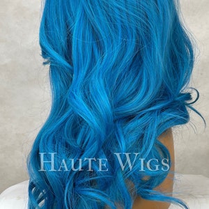My Blues 22 Inch Bright Sea Blue NO Ombre RARE Wig No Lace Front Long ...