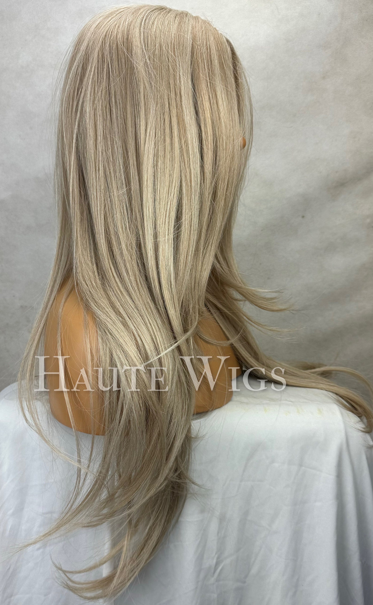 Glory: 26" Layered Ash Blonde Wig, Lace Front, Human Hair Blend - Etsy
