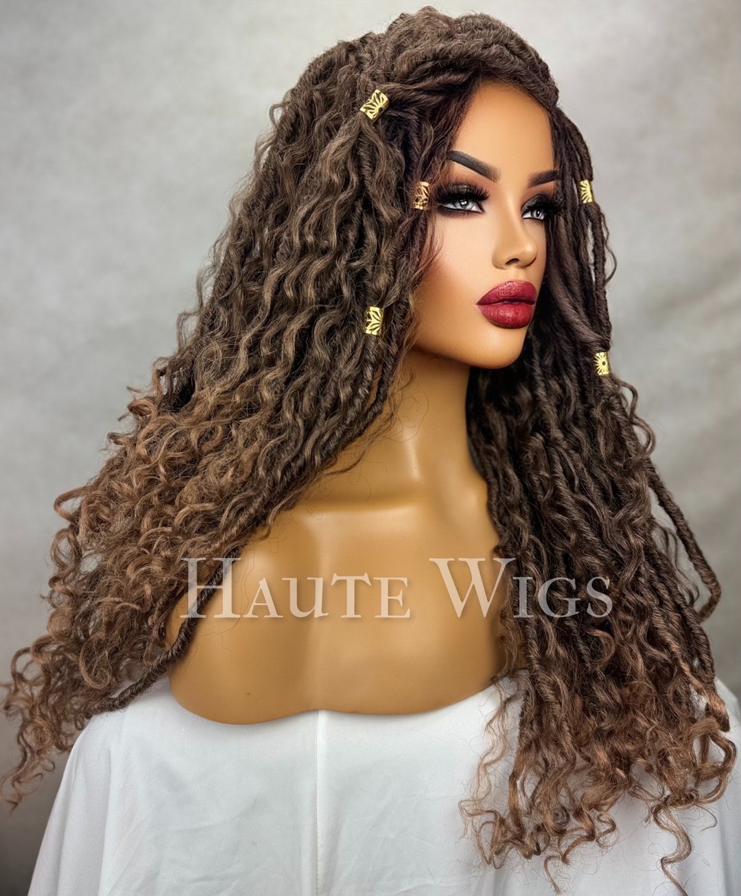 Redemption Wig - Dark Brown Locs 26 Inch Dreadlock Dreads Wig Lace ...