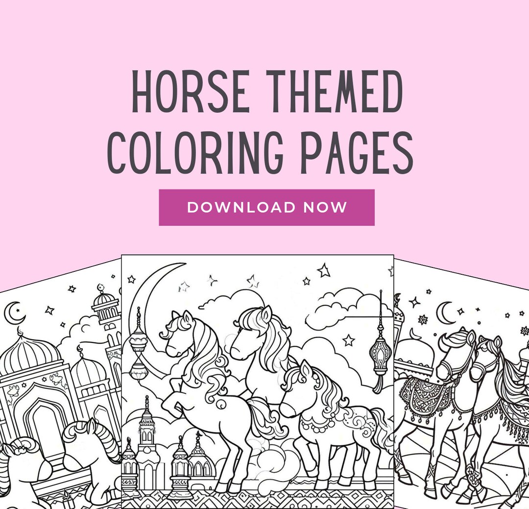 Muslim Kids Ramadan Horse Pony Themed Coloring Pages 8 Unique Cartoon ...