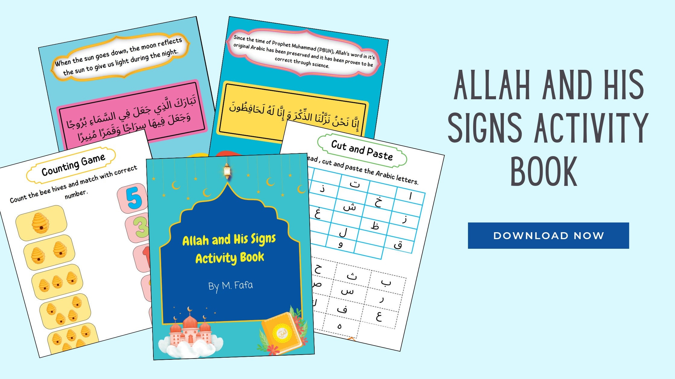 Allah and His Signs Islamic Activity Book - Kids Montessori Style Iman ...