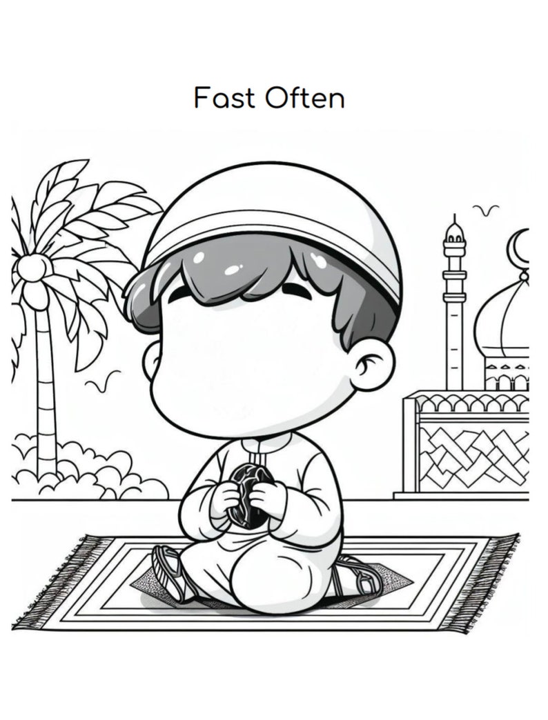 Rajab Coloring Pages - Prophet Muhammad SAW Sunnah Teaching How to ...