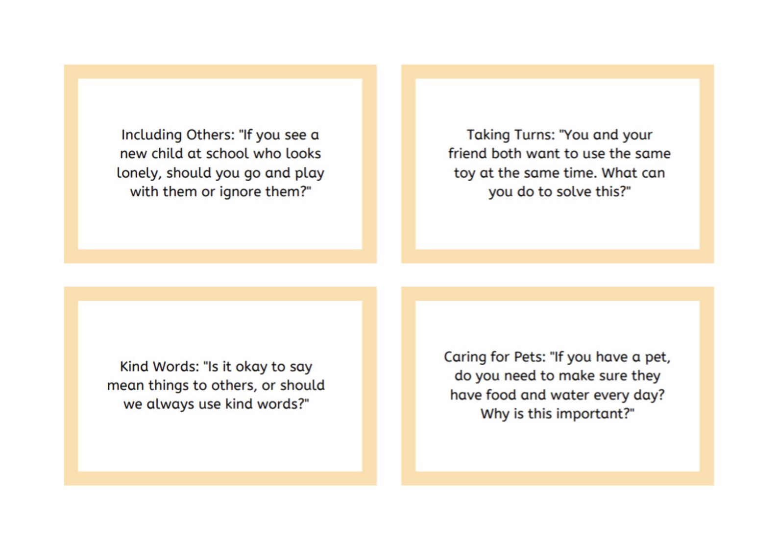 Moral Dilemma Discussion Cards - Toddler Islamic Activity for Learning ...