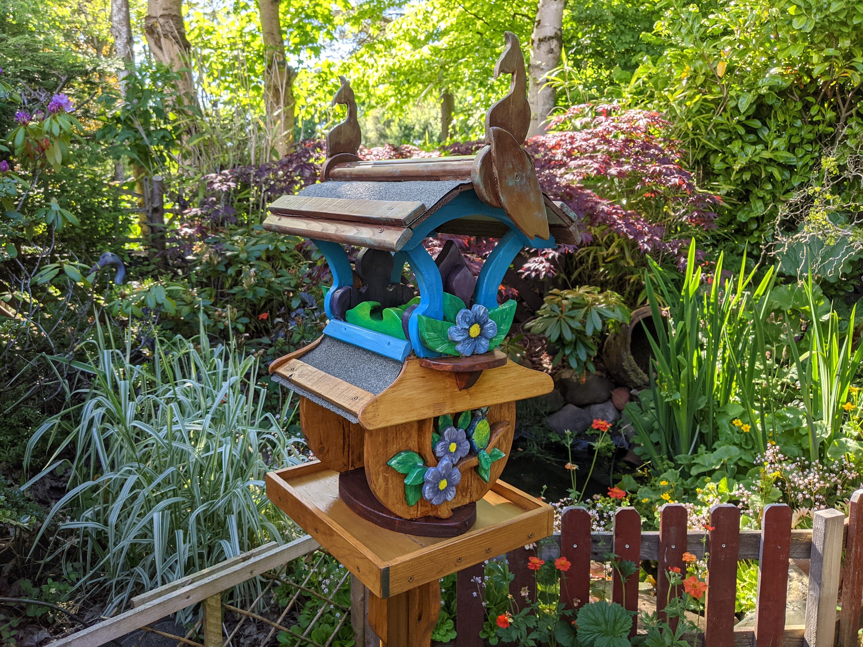 Decorative Free Standing Garden Bird Table With Built In Etsy decorative-free-standing-garden-bird-table-with-built-in-etsy