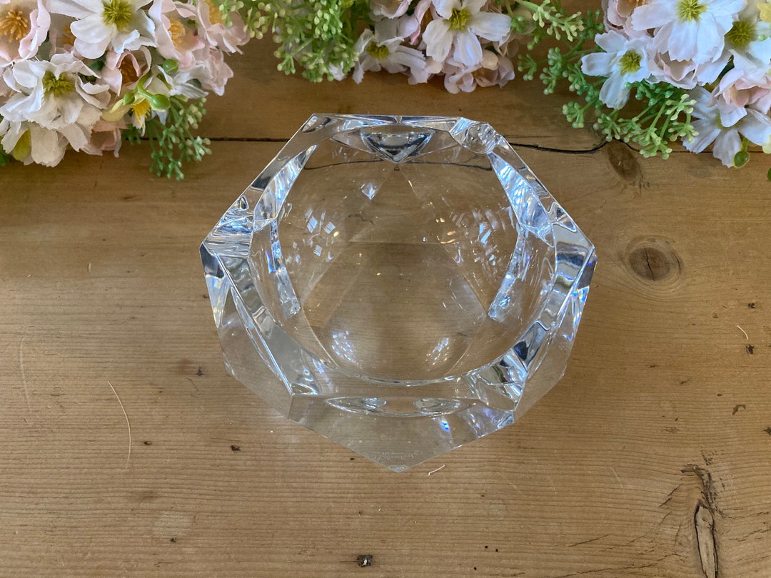 Beautiful Crystal Diamond Glass Ashtray From Val Saint Lambert, Belgium ...