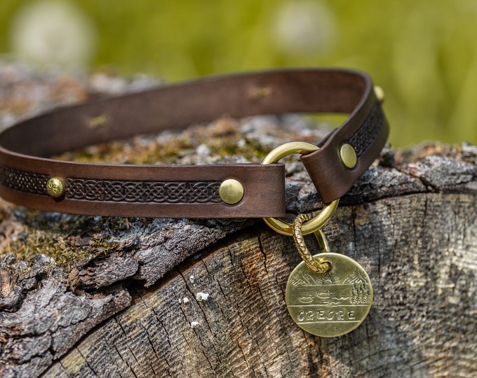 Leather Norse Celtic Dog Collar Custom Personalized Handmade - Etsy
