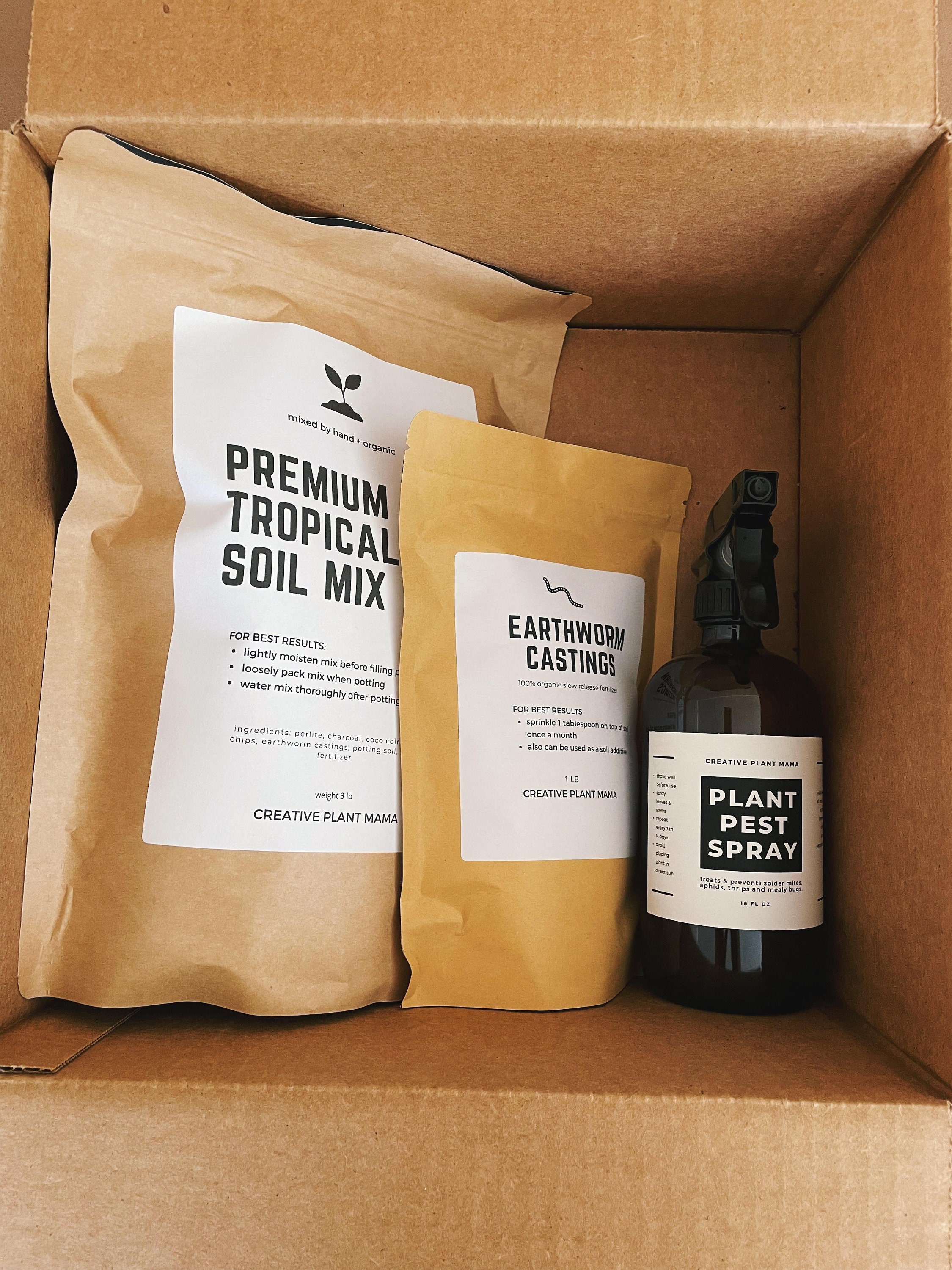 Plant Care Essentials Kit Organic Soil Mix Fertilizer & | Etsy