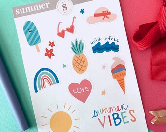 Hello Summertime Sticker Set Sticker Sheets, Aloha, Travel Gifts ...