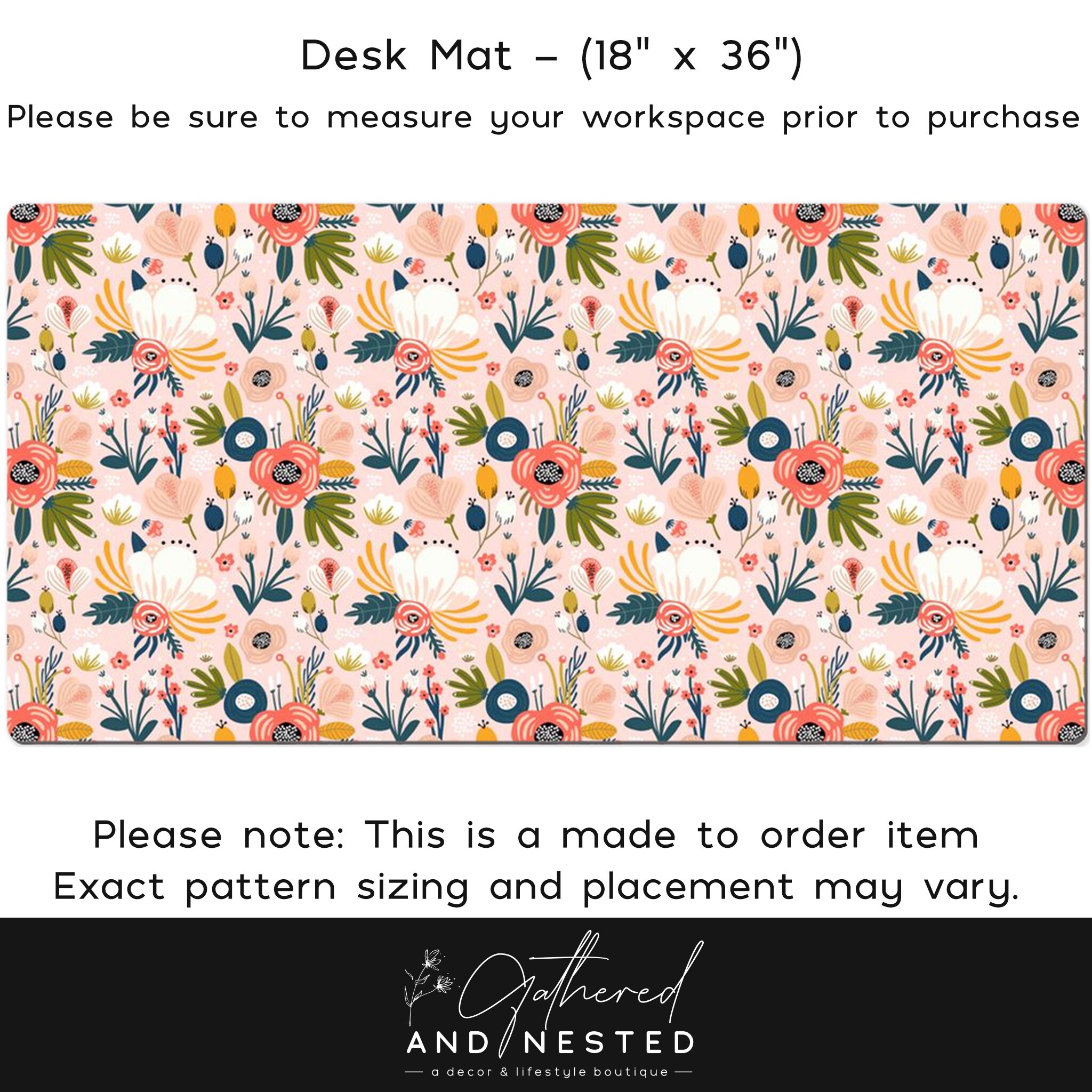 Desk Mat Modern Florals Stylish Decor for Your Office or - Etsy