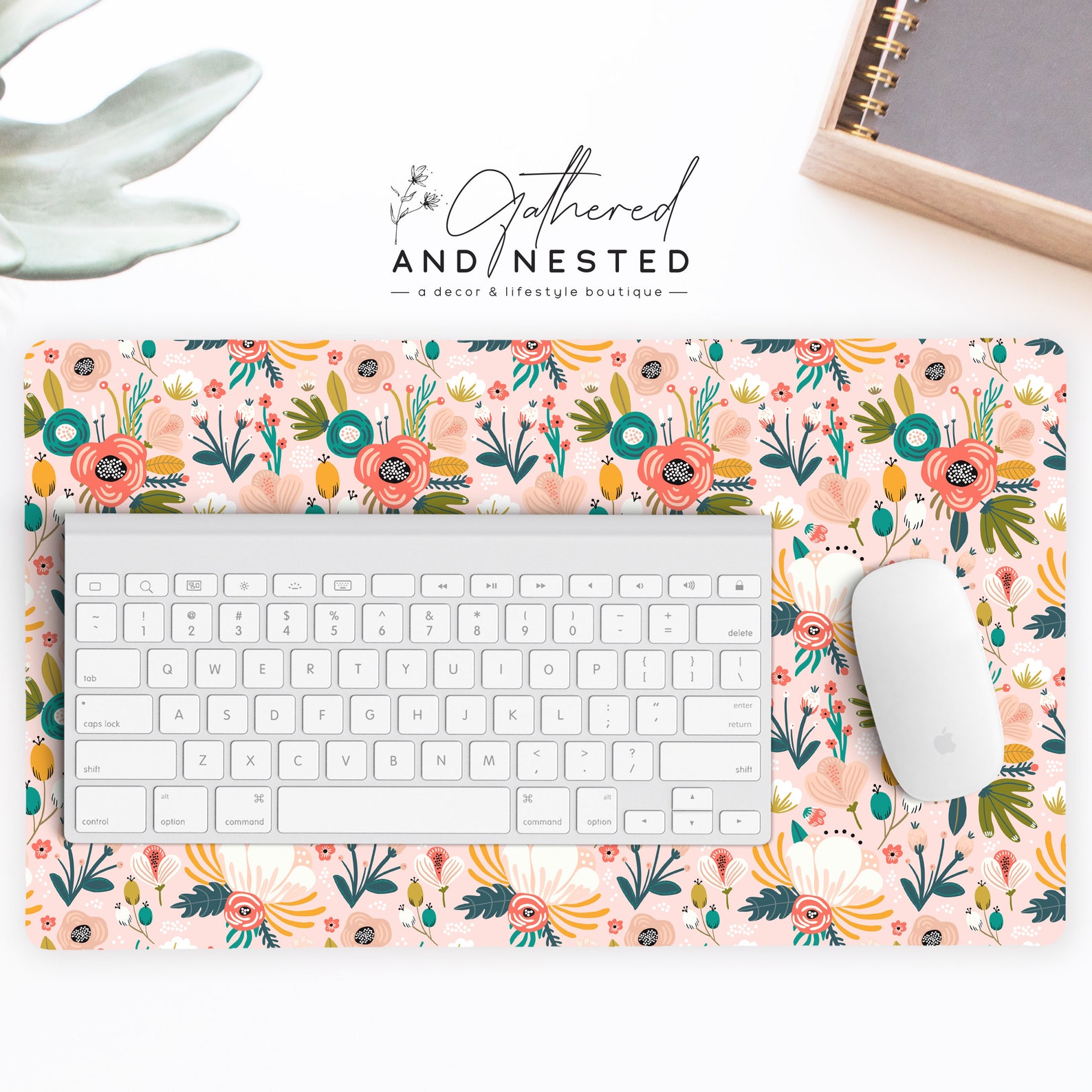 Desk Mat Modern Florals Stylish Decor for Your Office or - Etsy