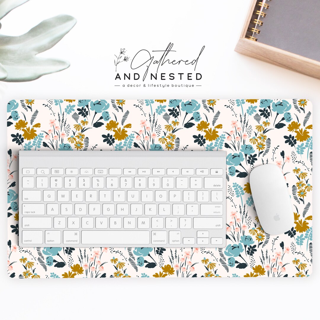 Desk Mat - Pretty Florals - Stylish Decor for Your Office or Work Area ...